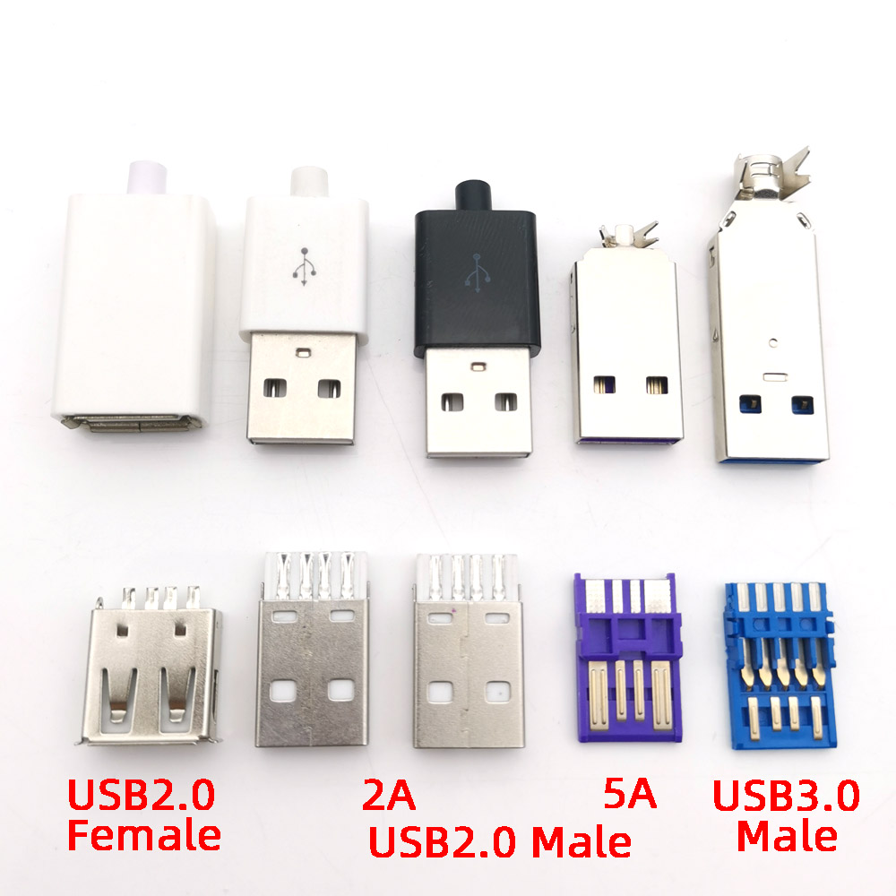 20sets USB 3.0 Type A Welding Type Male Plug Connectors usb-A 2.0 jack ...