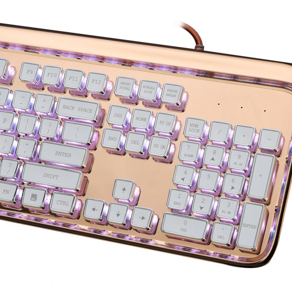 104 Keys Electroplating Punk Backlight Key Caps Glow Retro Transparent ...