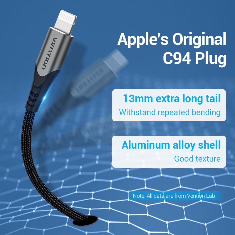 Vention สายชาร์จไอโฟน 20W USB C to Lightning Fast PD สายชาร์จ type c ...