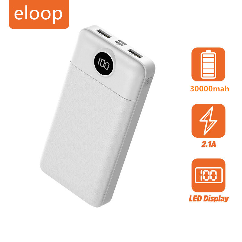 รับประกัน1ปี แบตเตอรี่สำรอง พาวเวอร์แบงค์30000mAh แบตสำรอง eloop Power Bank ของแท้ 100 มาตรฐาน ...