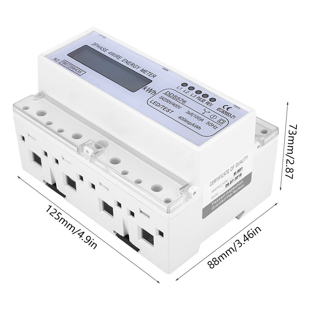 【ลดราคา】DDS576 3 Phase 4 Wire 7P 380V 50Hz/60Hz LCD Watt Hour Energy Power Meter - A Kitchen ...