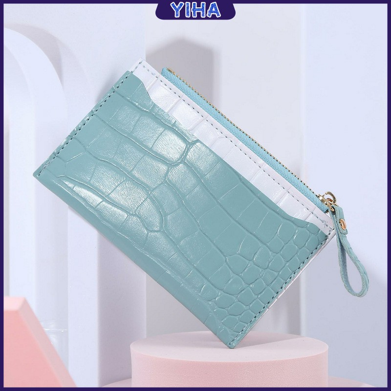 Yiha กระเป๋าสตางค์ กระเป๋าใส่เหรียญปั้มลายคลายหนังจระเข้ coin purse มี ...
