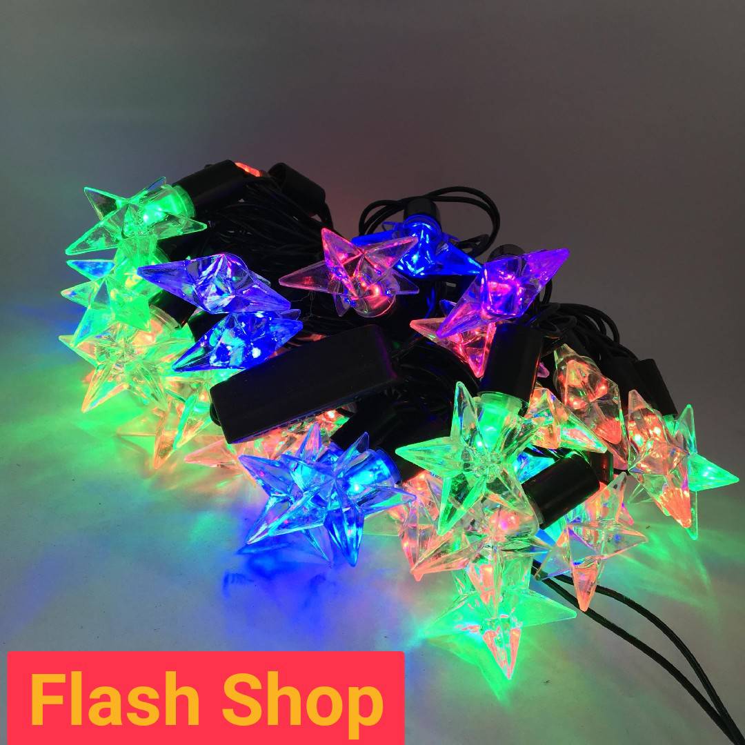 ไฟดาว 40 ดวง ยาว 5 เมตร รวมสี แดงเขียวน้ำเงินRGB ตกแต่ง ภายในบ้าน ...