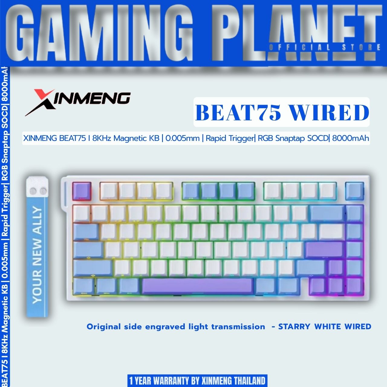 NEW ARRIVAL XINMENG BEAT75 I 8KHz Magnetic KB 0.005mm Rapid Trigger RGB ...