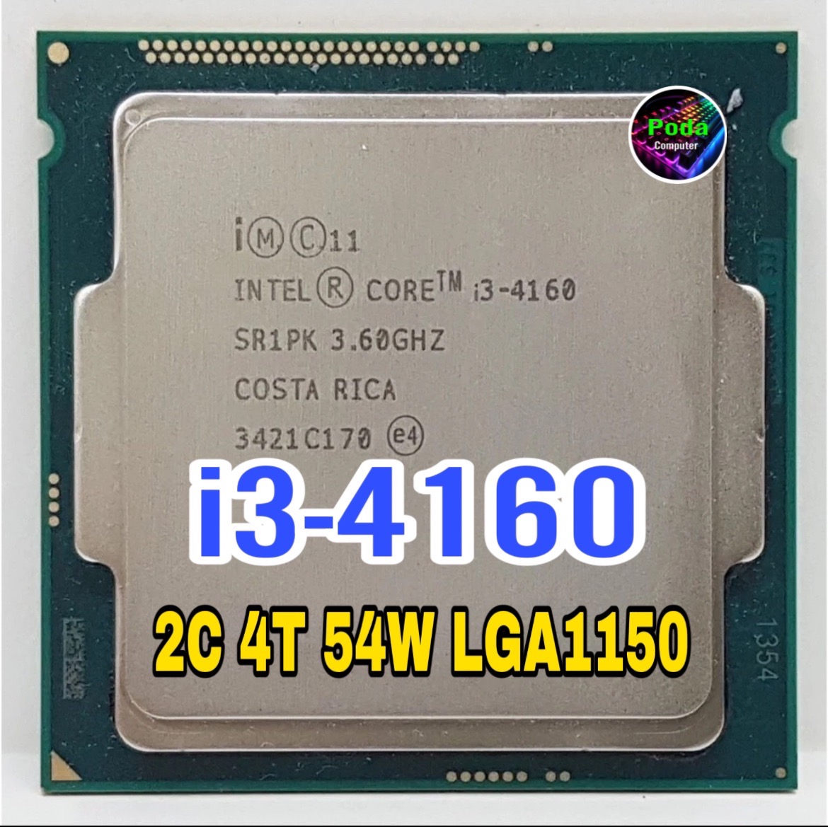 ซีพียู CPU Intel Core i3-4160 2คอ4เทรด 54W LGA 1150 ฟรีซิลิโคน1ซอง i3 ...