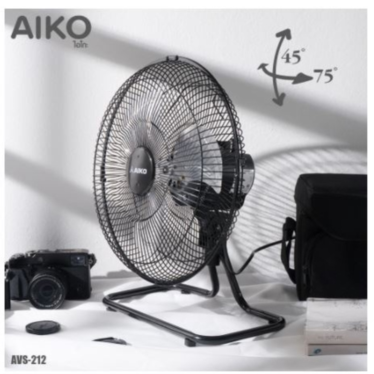 AIKO พัดลม ตั้งโต๊ะ TURBO รุ่น AVS-212 ขนาด12 นิ้ว ส่ายได้ ใบพัด อลูมิเนียม ปรับแรงลมได้ 3 ระดับ ...