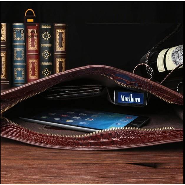 Osaka มีรับประกัน กระเป๋าหนังแบบถือ ลายหนัง จระเข้ หนังPU รุ่น NE540 ...