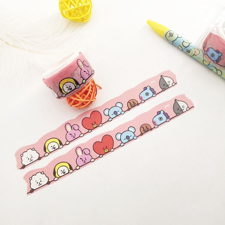 Kpop BTS BT21 Paper ing Washi Tape Scrapbook Sticker DIY Diary Decals ...