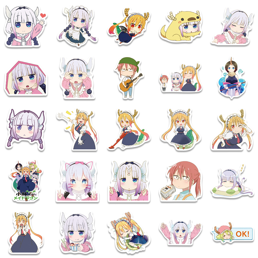 Cute Anime Miss Kobayashis Dragon Maid Cartoon Stickers Laptop ...