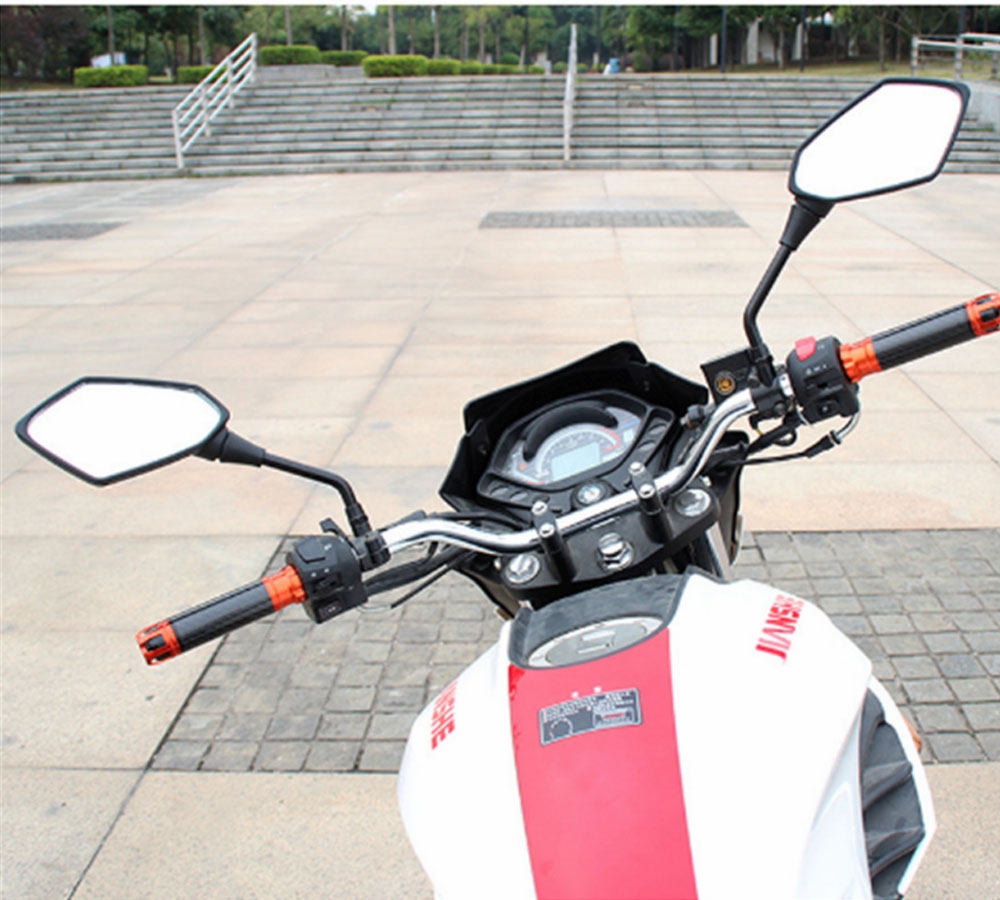 rearview mirror Carbon Fibre Pattern Universal 10mm Motocycle Mirror ...