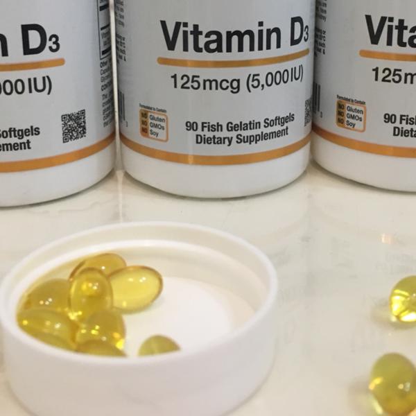 California Gold Nutrition Vitamin D3 125 mcg (5000 IU)90 Fish Gelatin ...