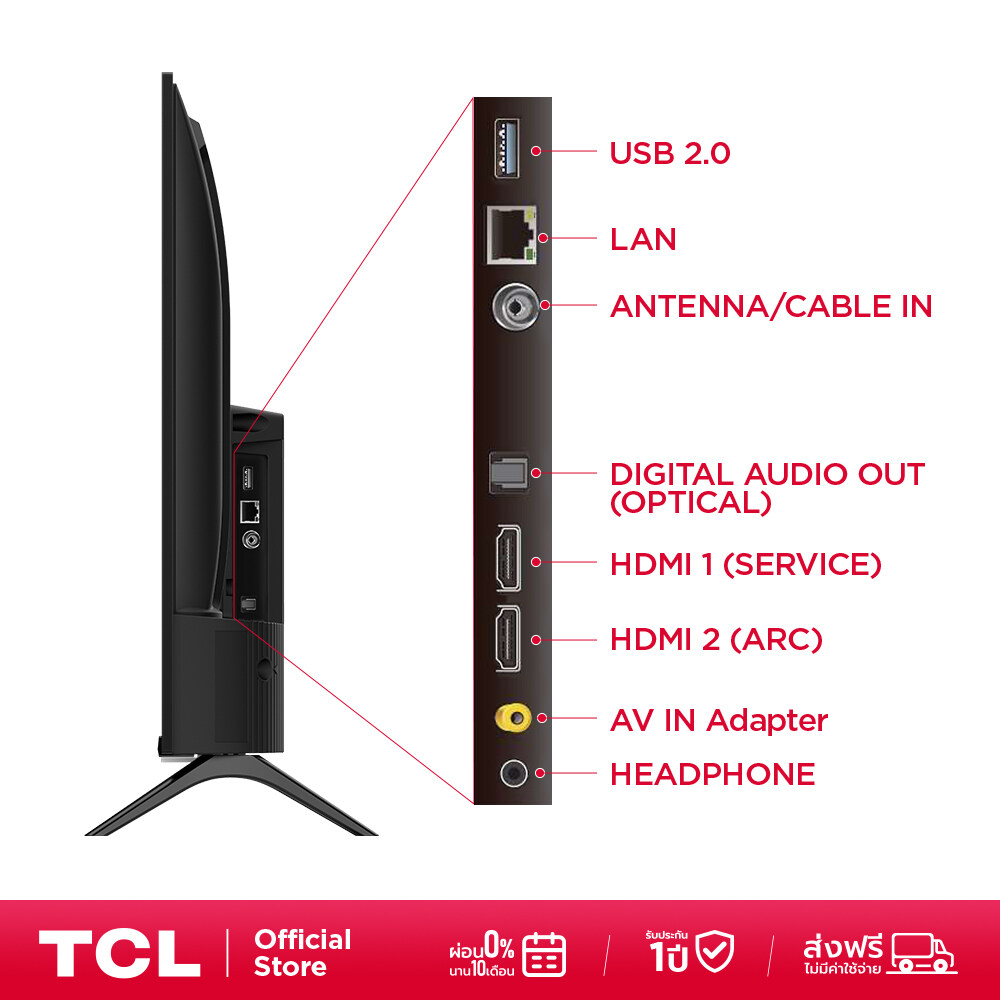 ใหม่ TCL ทีวี 32 นิ้ว HD 720P Android 11.0 Smart TV รุ่น 32L5GA -HDMI-USB-DTS ระบบปฏิบัติการ ...