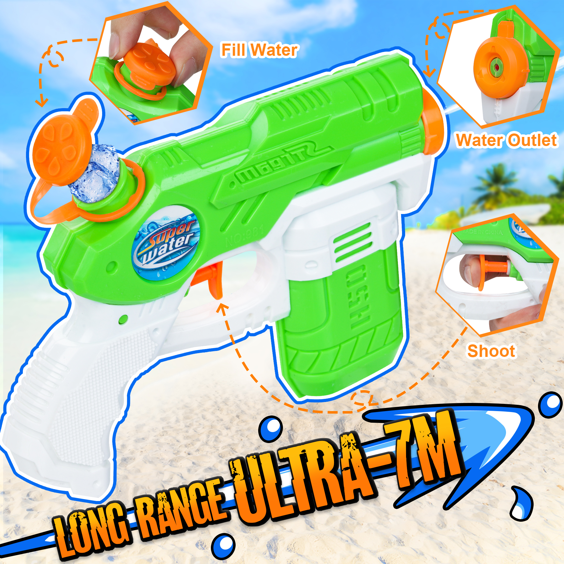 4 PCS Children Outdoor Beach Toys Kids Summer Beach Water Seaside ...
