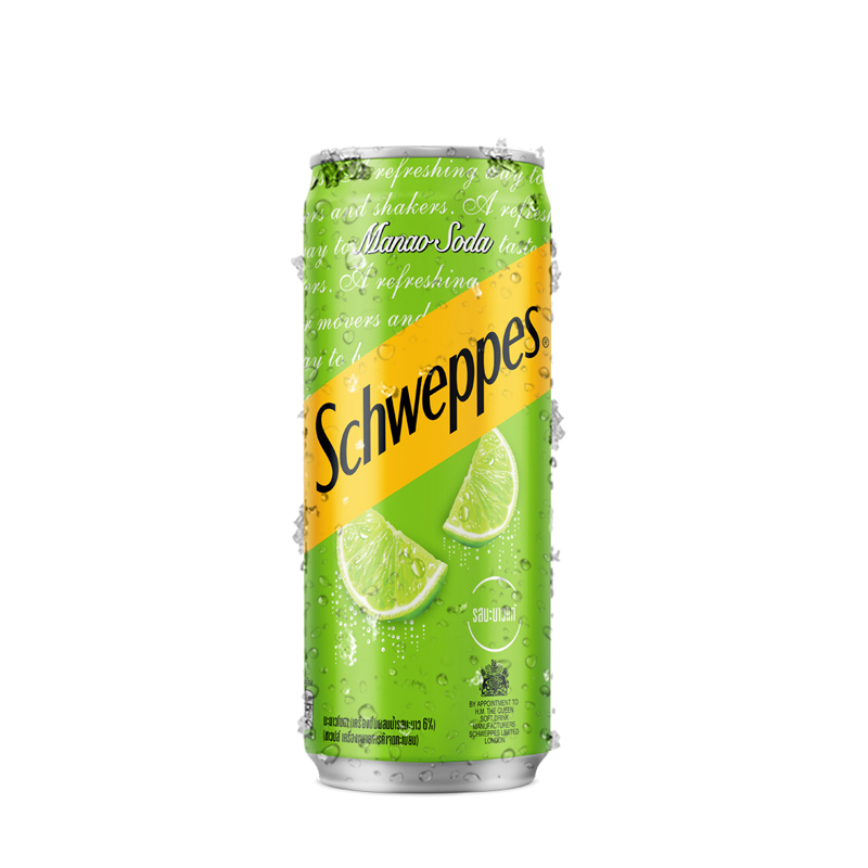 ชเวปส์ น้ำอัดลม มะนาวโซดา 330 มล. 24 กระป๋อง Schweppes Soft Drink Lime Soda 330ml Pack 24 - Coca ...