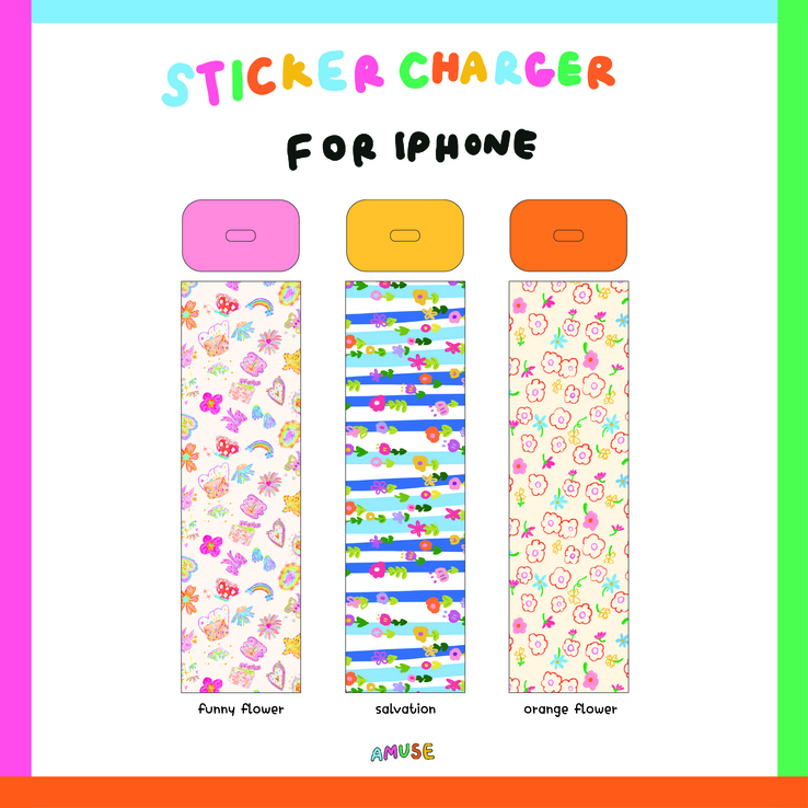 sticker charger for iphone สติ้กเกอร์แปะหัวชาต - amuse.stufff - ThaiPick