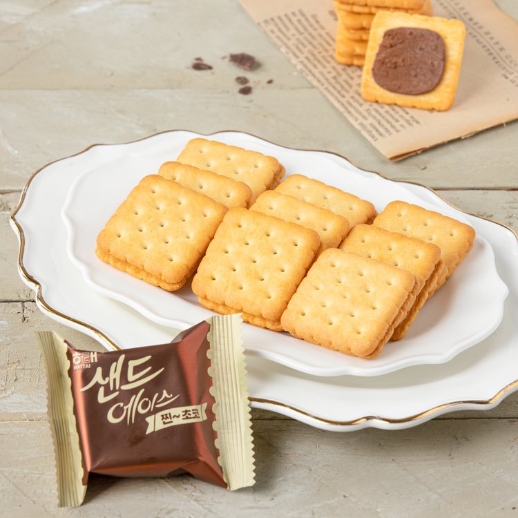 [Original] 샌드에이스찐초코 HAITAI Sand Ace Real Choco (บิสกิตสอดไส้ช็อกโกแลต ...