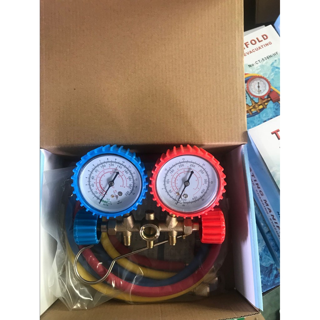 พร้อมส่งCOD CT-536G เกจ์ชุดเติมน้ำยาแอร์ เกจ์วัดน้ำยาแอร์ สาย 35 นิ้ว R134aR12R22R404 เกจเติม ...