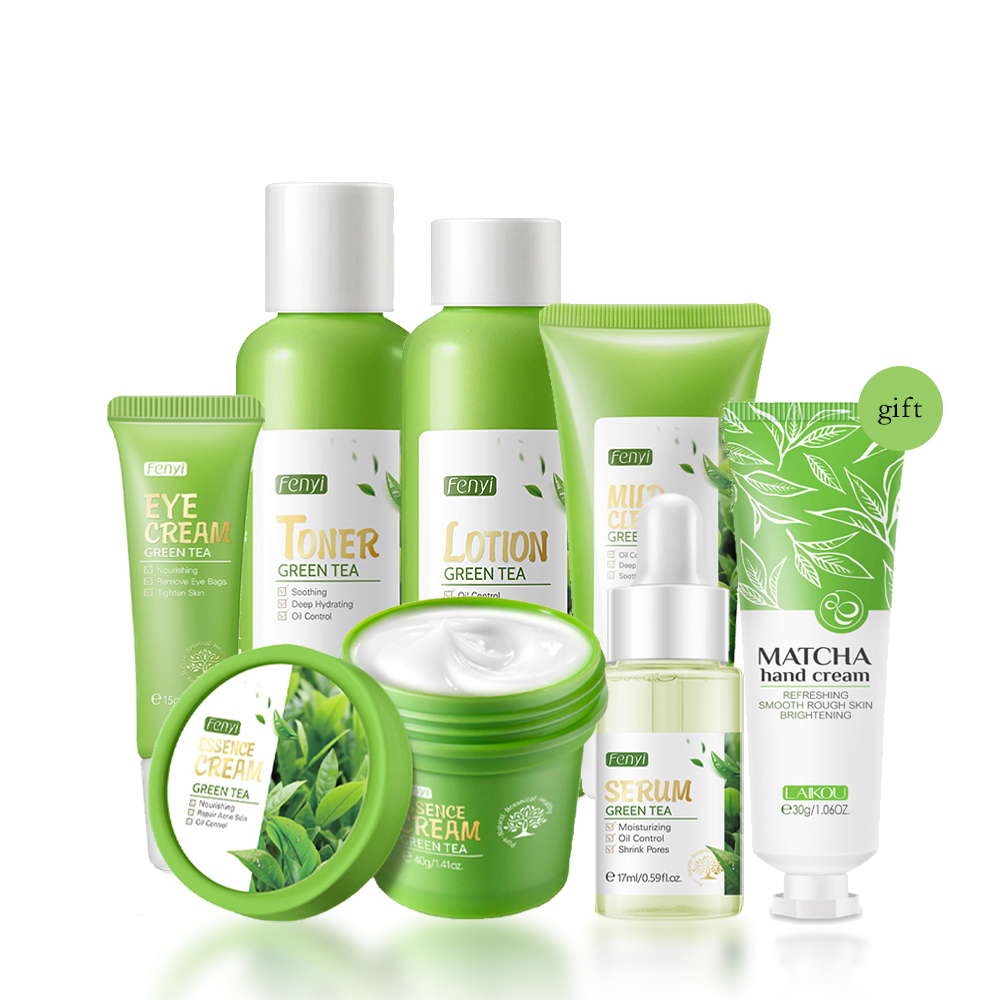 Green Tea Skin Care Set Facial Cleanser Moisturizing Skin Face Toner ...