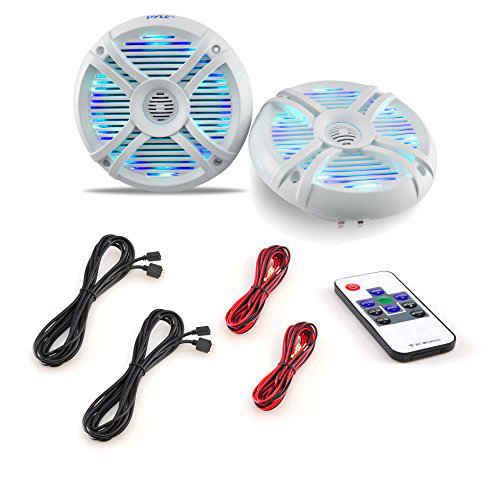 6.5” Dual Waterproof Marine Speakers - 250W Outdoor Car/Boat Radio ...