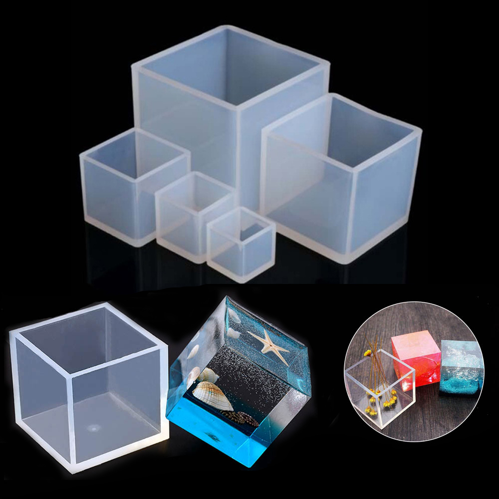 ★COD&Ready Stock★Transparent Pendant Crystal DIY Craft Cube Molds ...
