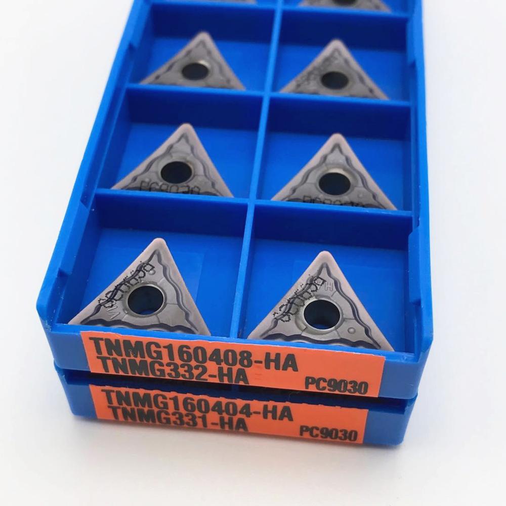 10 ชิ้นที่มีคุณภาพสูงทรงกระบอกเปลี่ยนเครื่องมือ TNMG160404 TNMG160408 HA PC9030 เครื่องมือตัดคา ...