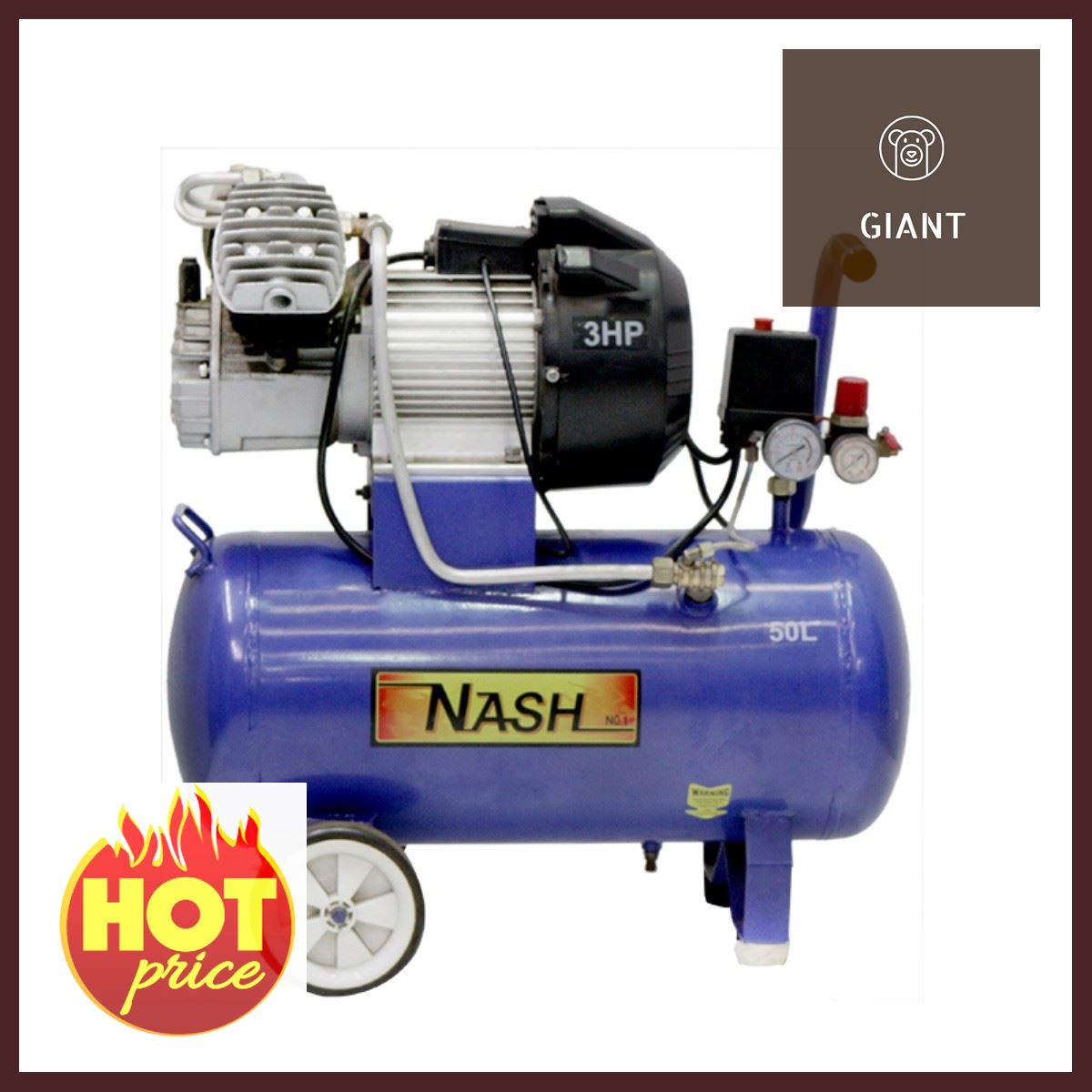 NASH ปั๊มลมโรตารี่ 3 HP X 2สูบ X 50 ลิตร ราคาถูกที่สุด - Nat is Giant ...
