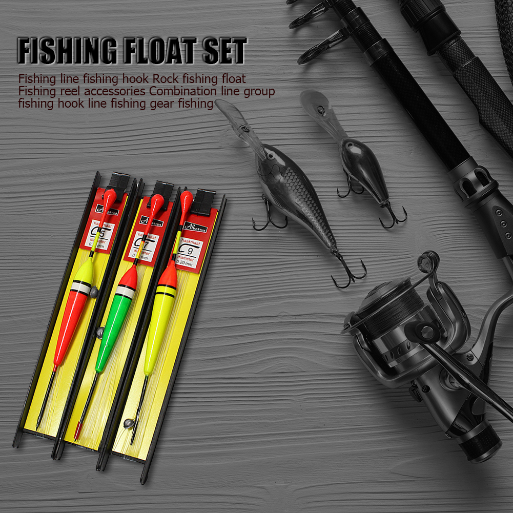3pcs Fishing Bobber Line Kits Fishhook Foam Buoy Rock Fishing Floats ...