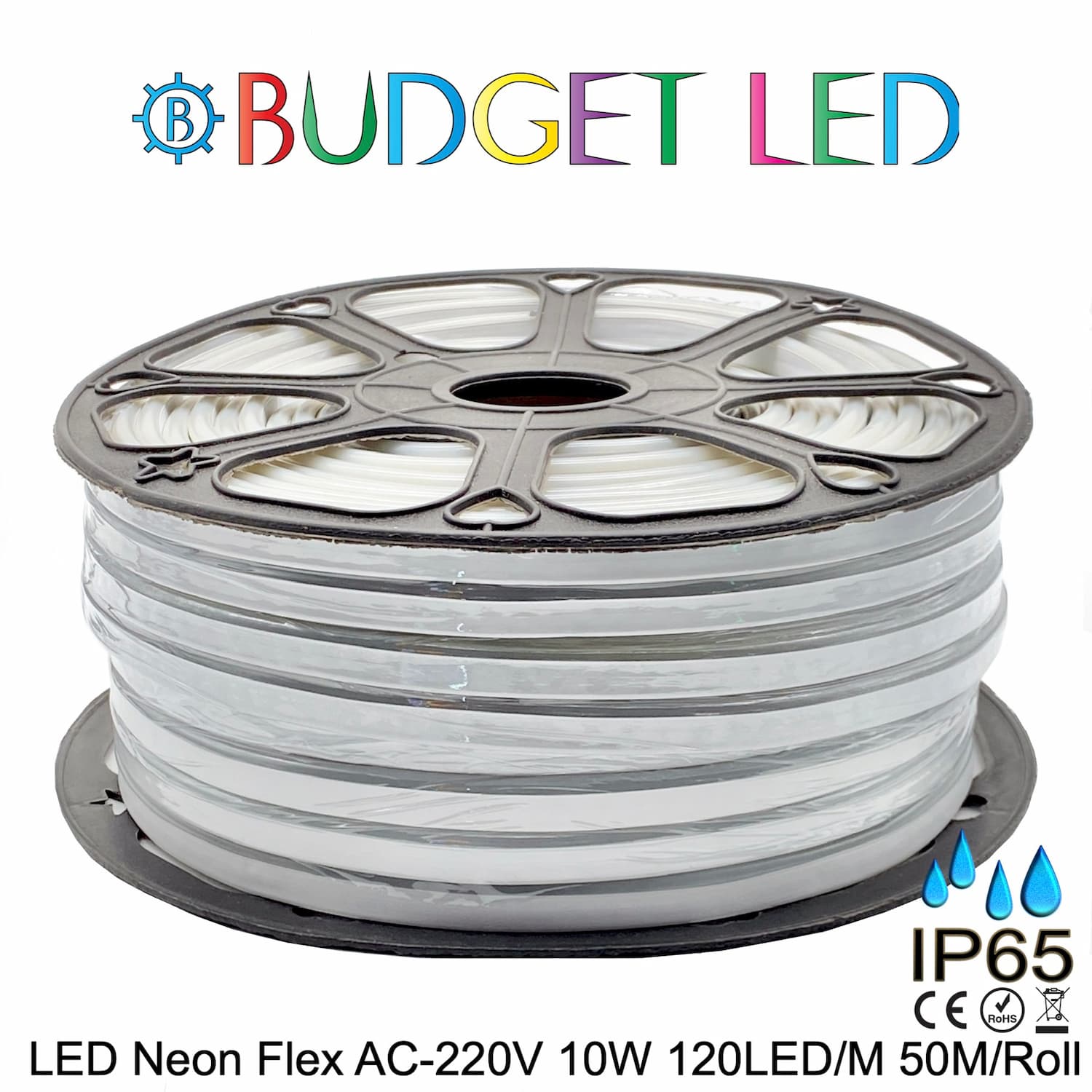 LED NEON FLEX 220V สีแดง 8x15mm ยาว 50เมตร กันน้ำIP65แบบหุ้มซิลิโคน ...
