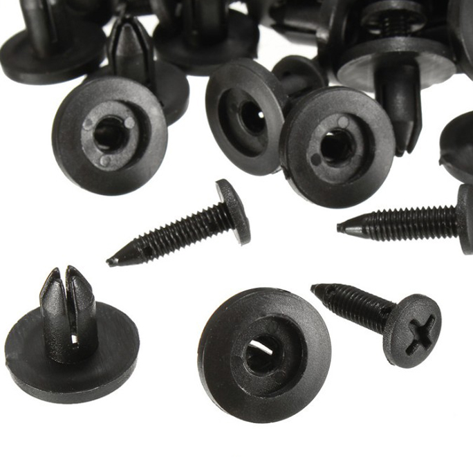 50 Car Bumper Fasteners 6mm Nylon Plastic Buckle for Toyota Panel Clamp ...