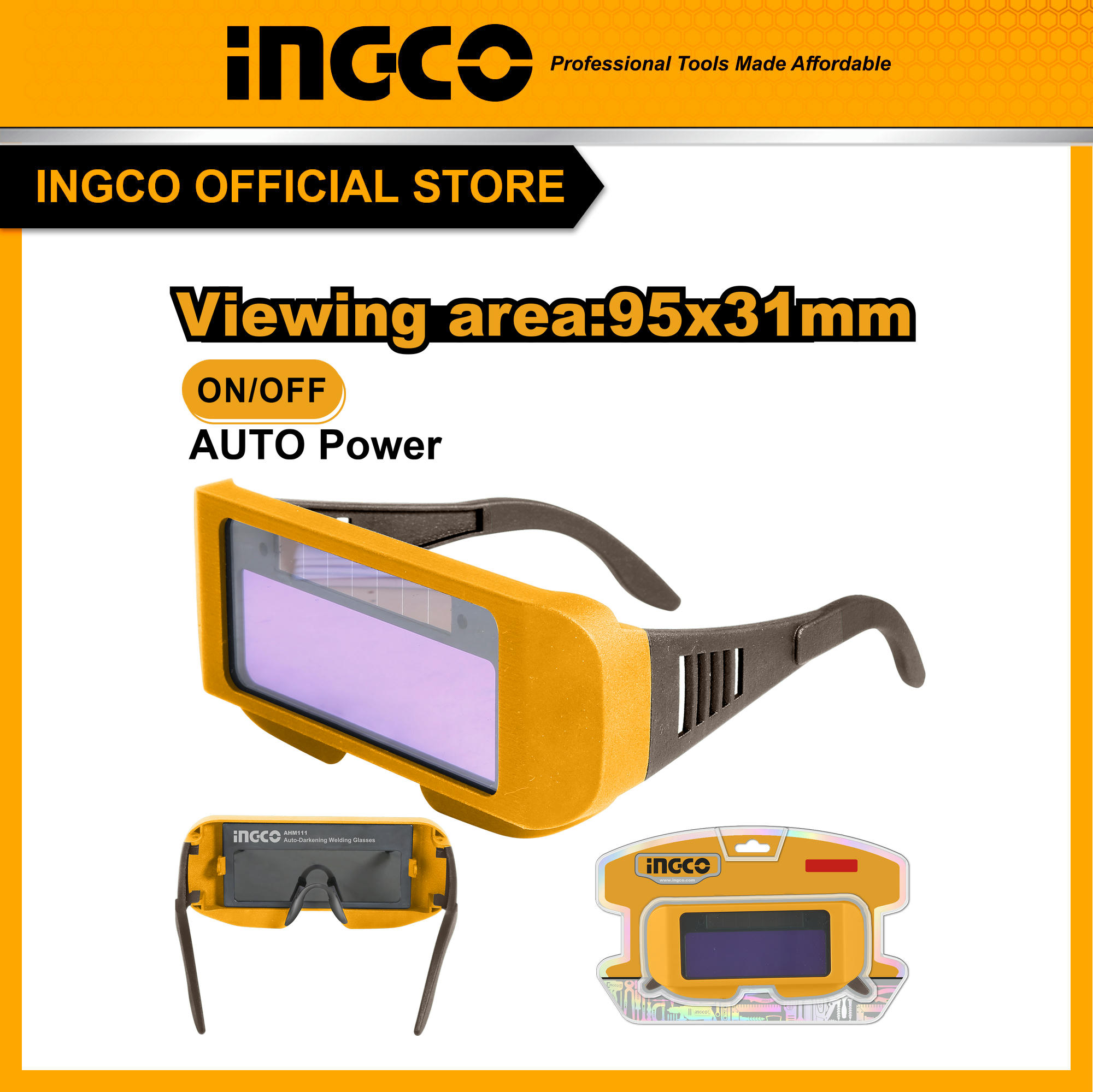 INGCO แว่นตาเชื่อมปรับแสง AUTO AHM111 | Lazada.co.th