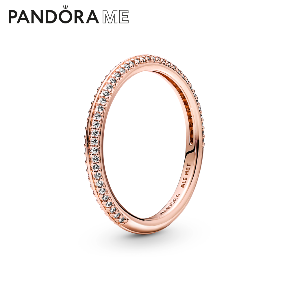 Pandora Me Rose 14k Rose gold-plated ring with clear cubic zirconia ...