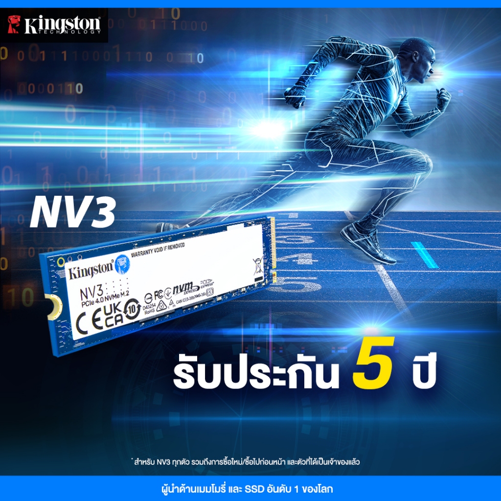 Kingston NV3 1TB M.2 2280 NVMe PCIe 4.0 SSD ความเร็ว 60004000MBs1 ...
