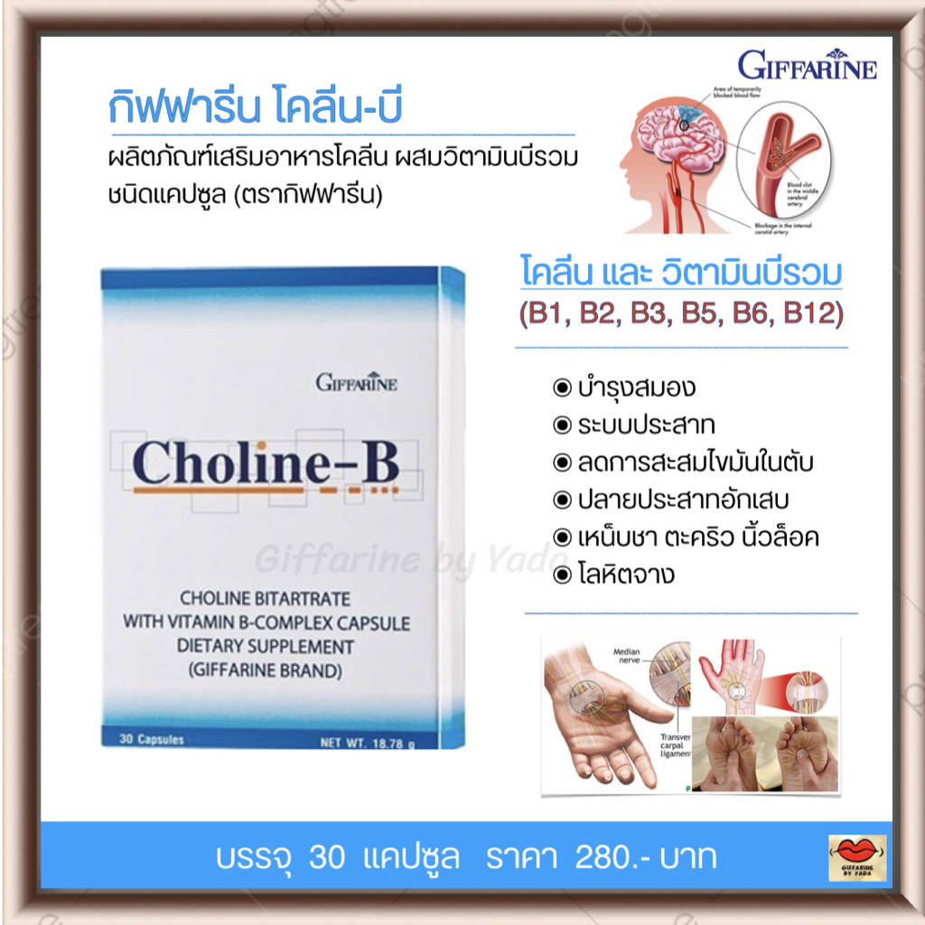วิตามินรวมบำรุงร่างกาย เซตเพื่อปลายประสาทชา [โคลีน บี 30 capsule และ ...