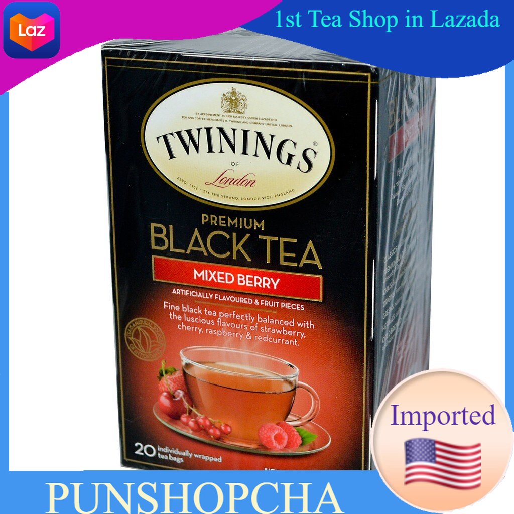Twinings, Premium Black Tea, Mixed Berry, 20 Tea Bags,ชาผลไม้ | Lazada ...