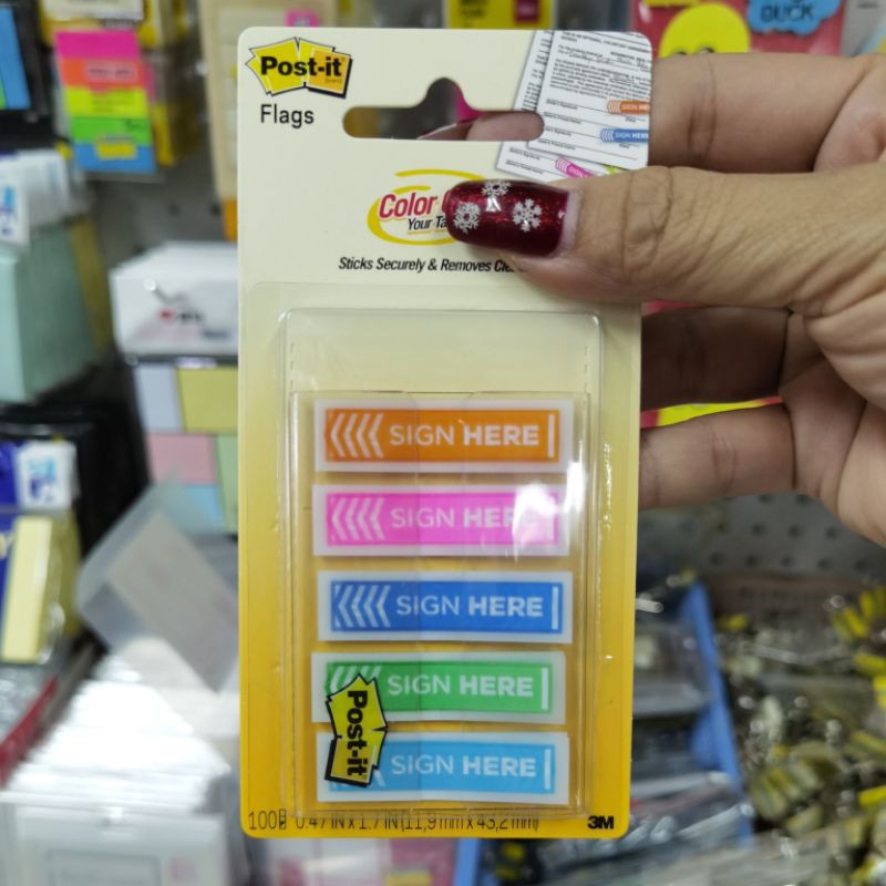 post it sign here มี 5 สี (3 M) - DeliFlash - ThaiPick