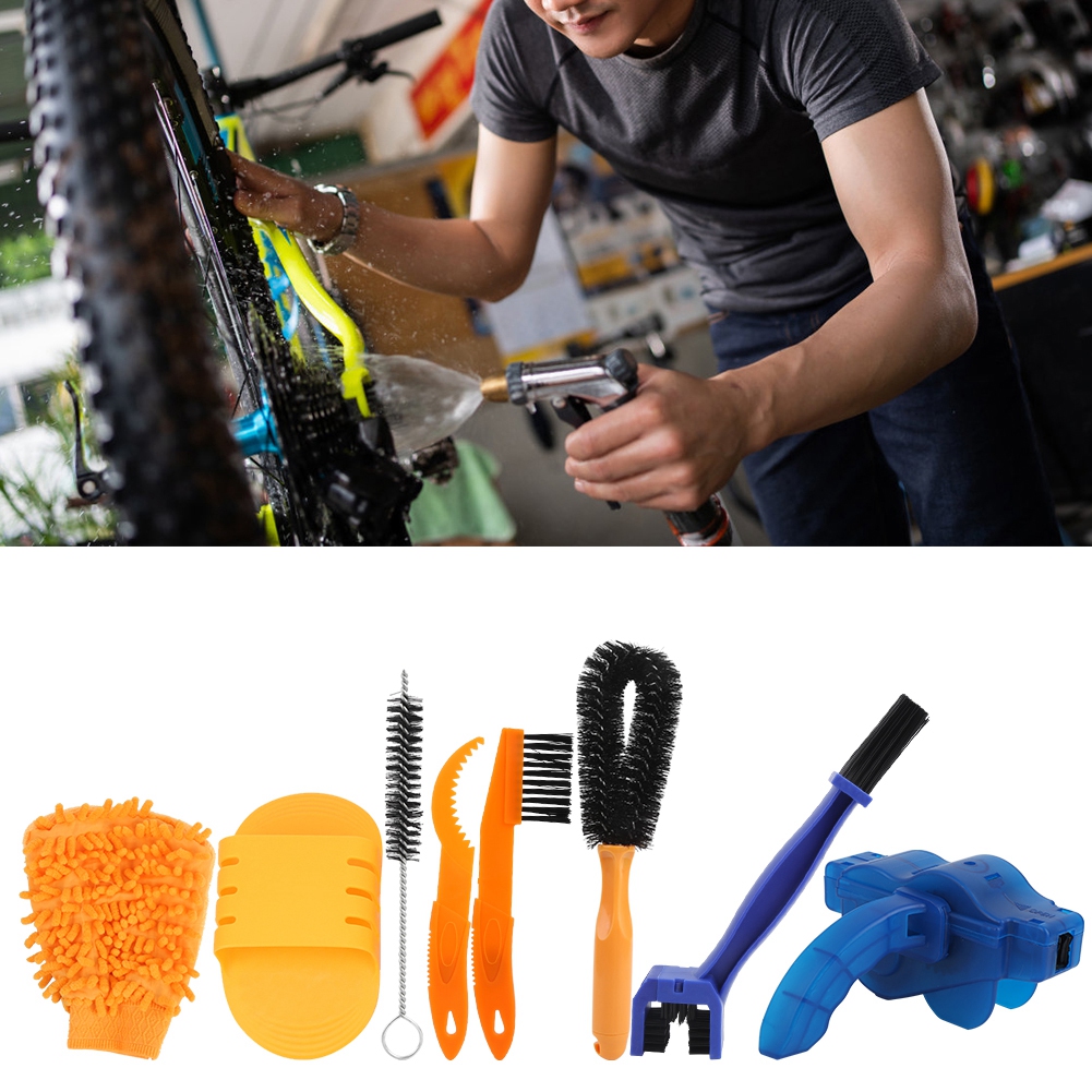 Bicycle Cleaning Kit 8ชิ้นขี่จักรยานอุปกรณ์บำรุงรักษาจักรยานจักรยานเสือ ...