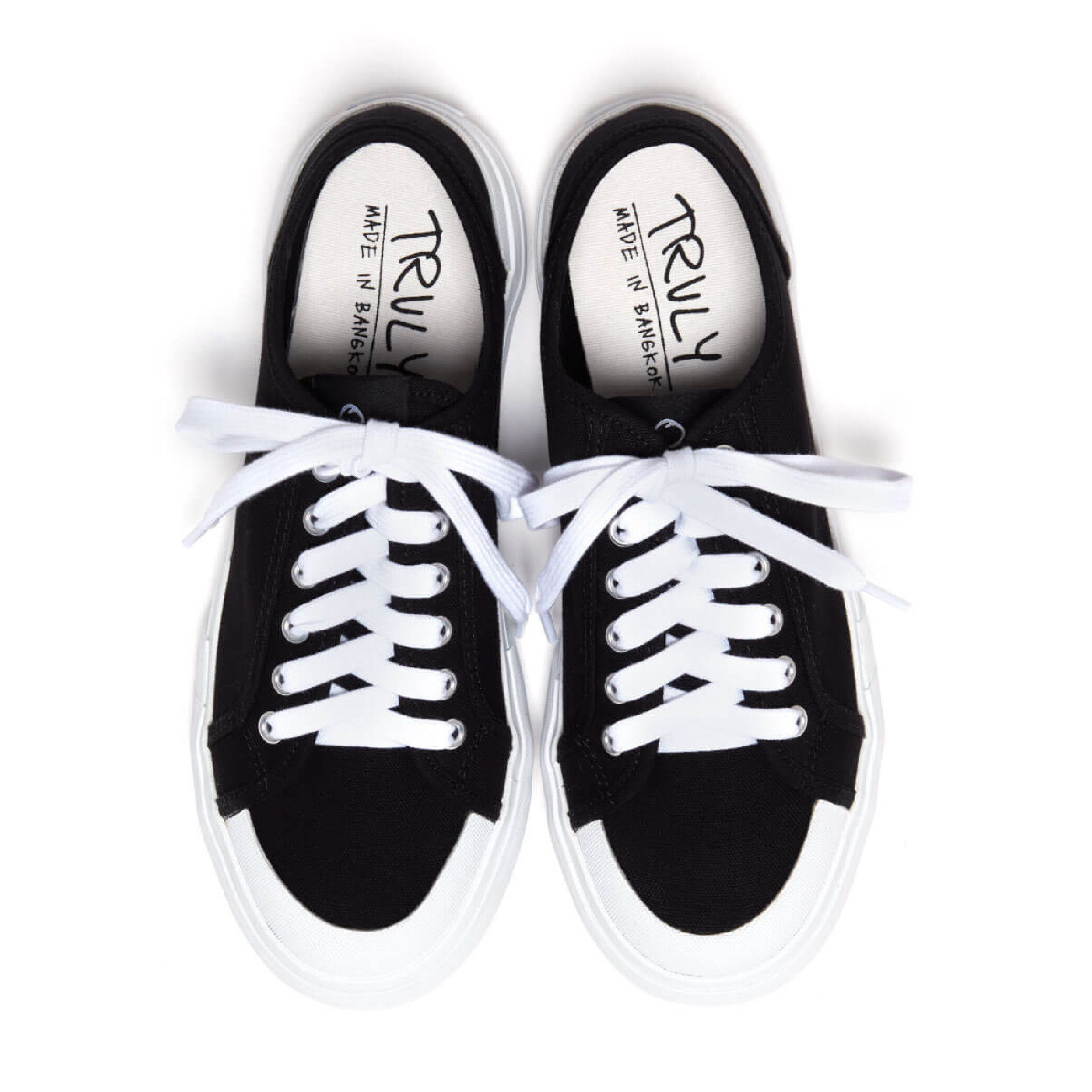 TRULY รองเท้า รุ่น "สติ" สีดำพื้นเหลืองแดง | Lazada.co.th