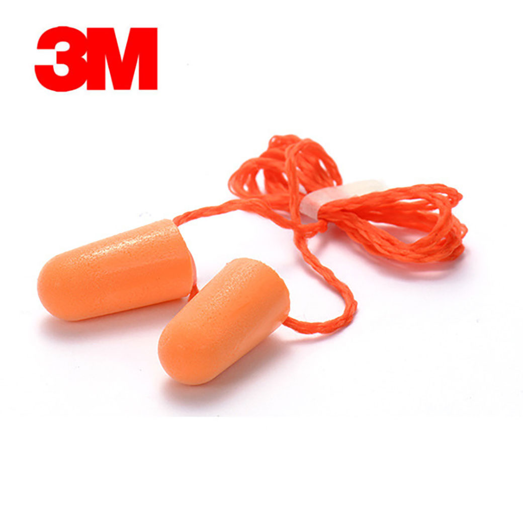 3M Earplug ที่อุดหู โฟมอุดหู ลดเสีย ง 3M-1110 มีสาย สีส้ม (ลดเสียง (NRR ...