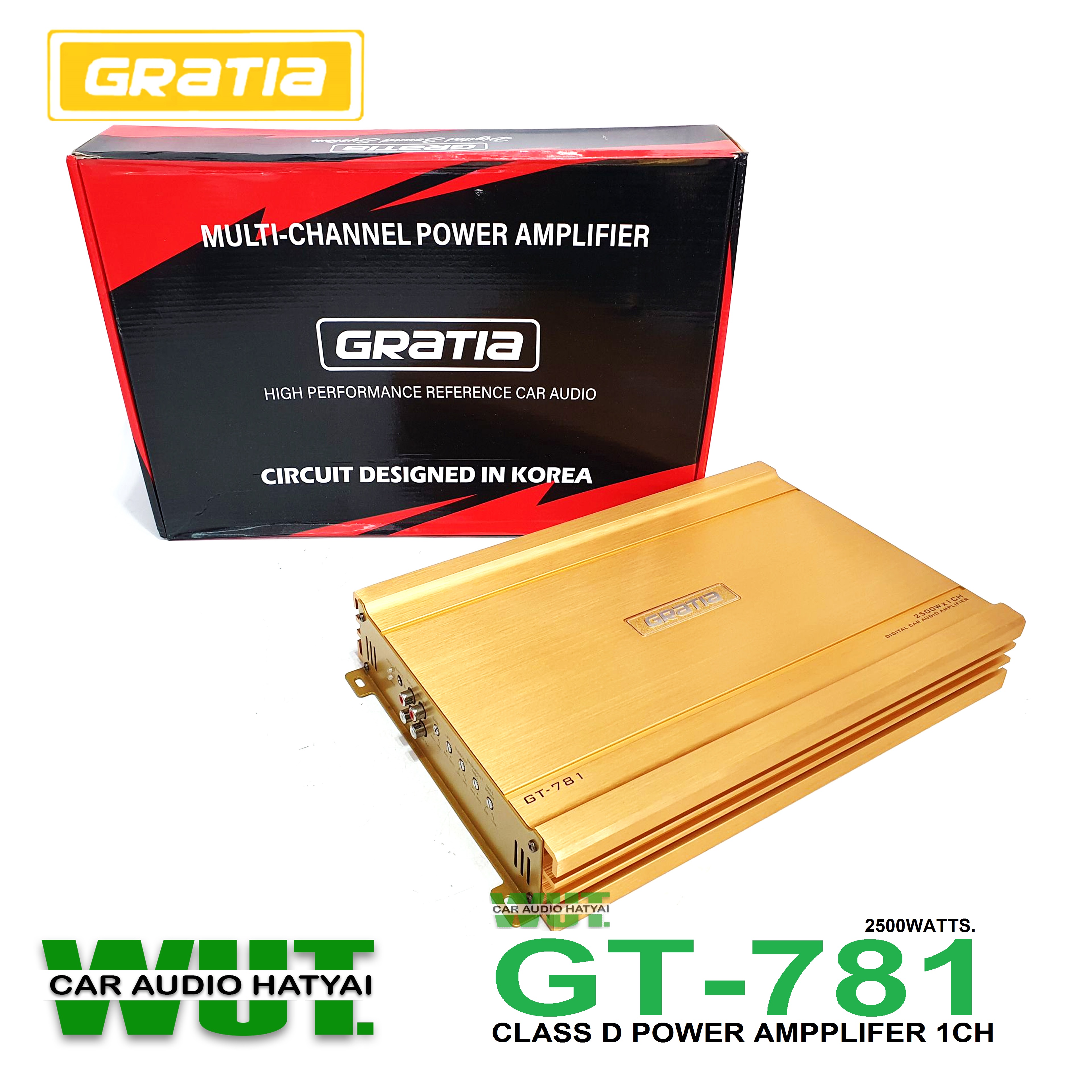 GRATIA เครื่องเสียงรถยนต์ เพาเวอร์แอมป์คลาสดี สำหรับลำโพงขับซับวูปเฟอร์ซับเบส ClassD กำลังขับ ...