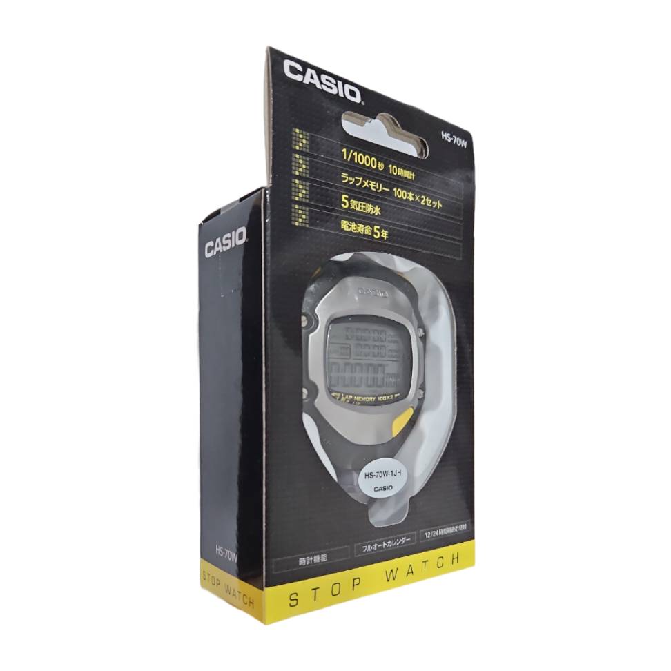 นาฬิกาจับเวลา Casio HS-70W สีดำ แพคเกทญี่ปุ่น ของแท้ | Lazada.co.th