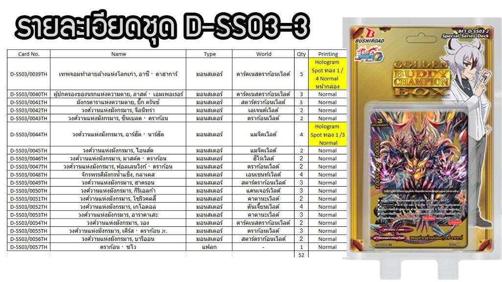 บัดดี้ไฟท์ GOLDEN BUDDY CHAMPION -BOX .BFT-D-SS03 -2 /BFT-D-SS03 -3 - Newtuyet Shop - ThaiPick