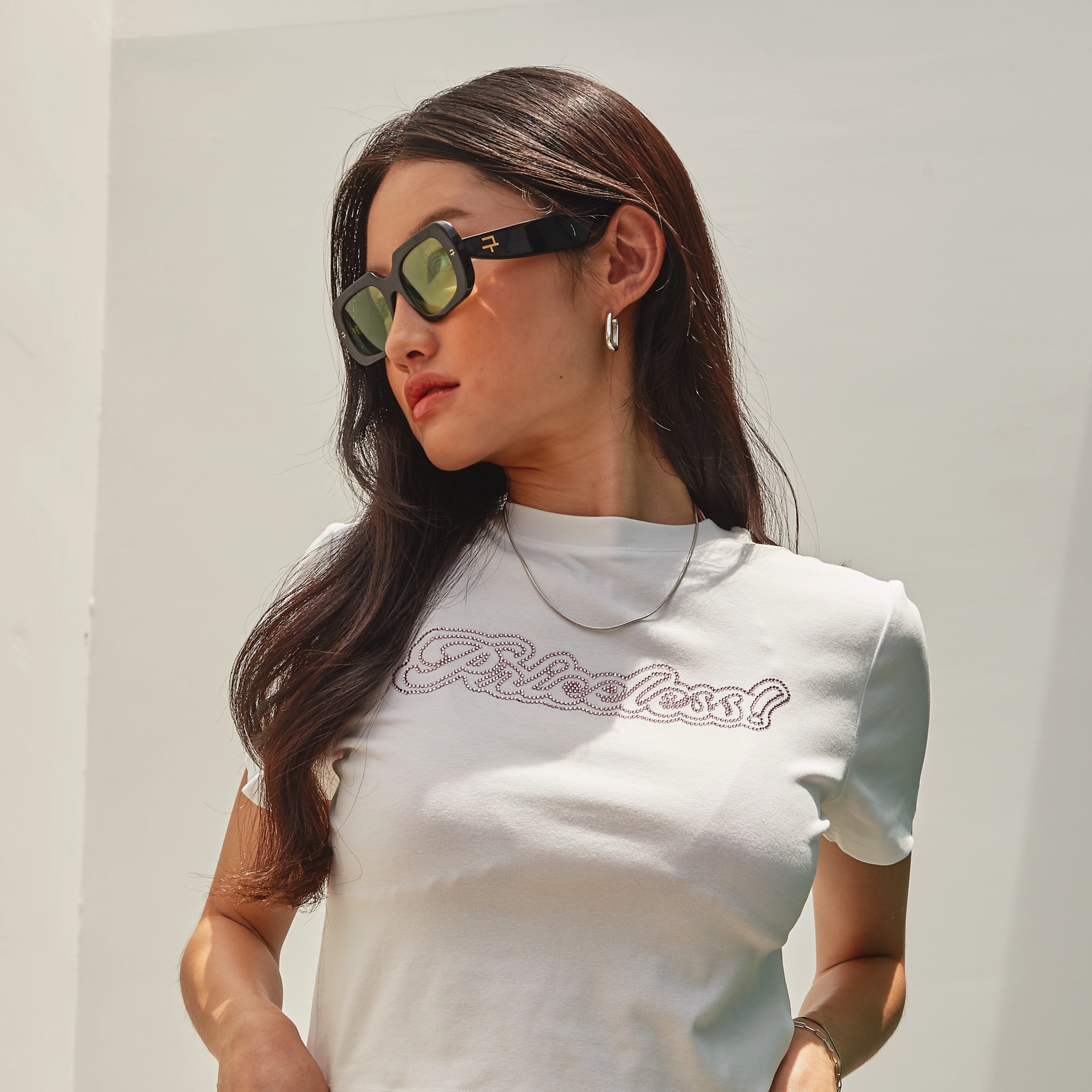 Valichain - Voncile Round Snake Necklace 1.5 mm (White Gold ...