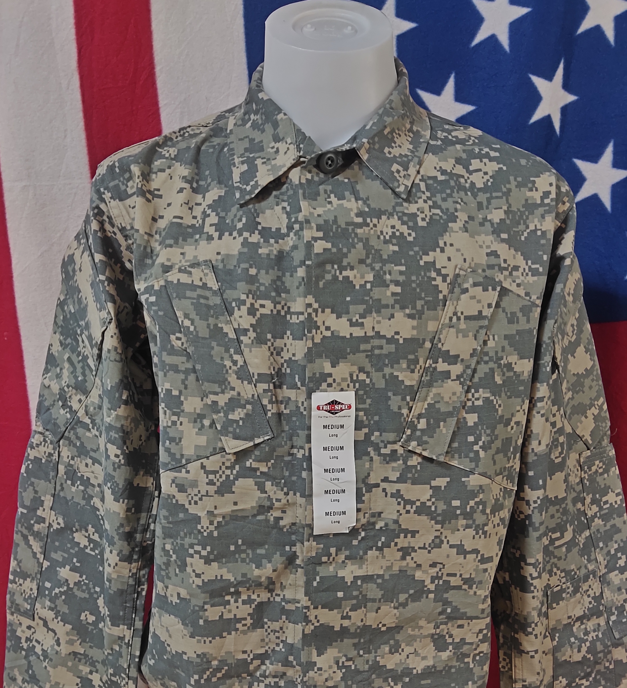 เสื้อทหารใหม่(กริ๊ป) COAT-ACU Size: MEDIUM-LONG ไหล่19"/อก46"/แขน24 ...