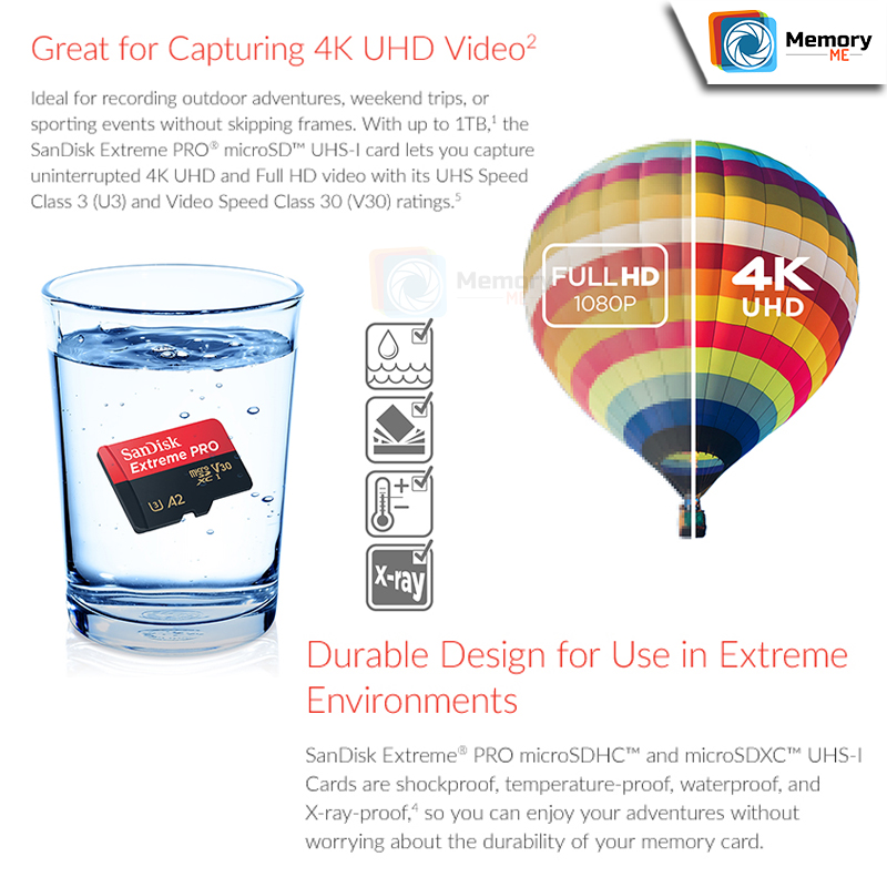 SANDISK Micro SD card Extreme PRO 32GB 64GB 128GB 256GB 512GB 1TB ...