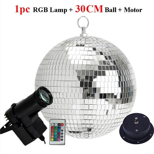 Thrisdar Dia25CM 30CM Sliver Rotating Glass Disco Mirror Ball With ...