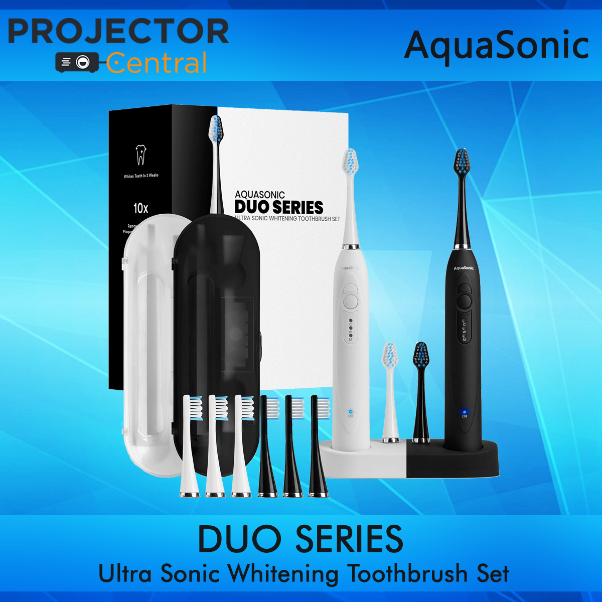 AquaSonic Duo Series Ultra Sonic Whitening Toothbrush Set - แปรงสีฟัน ...