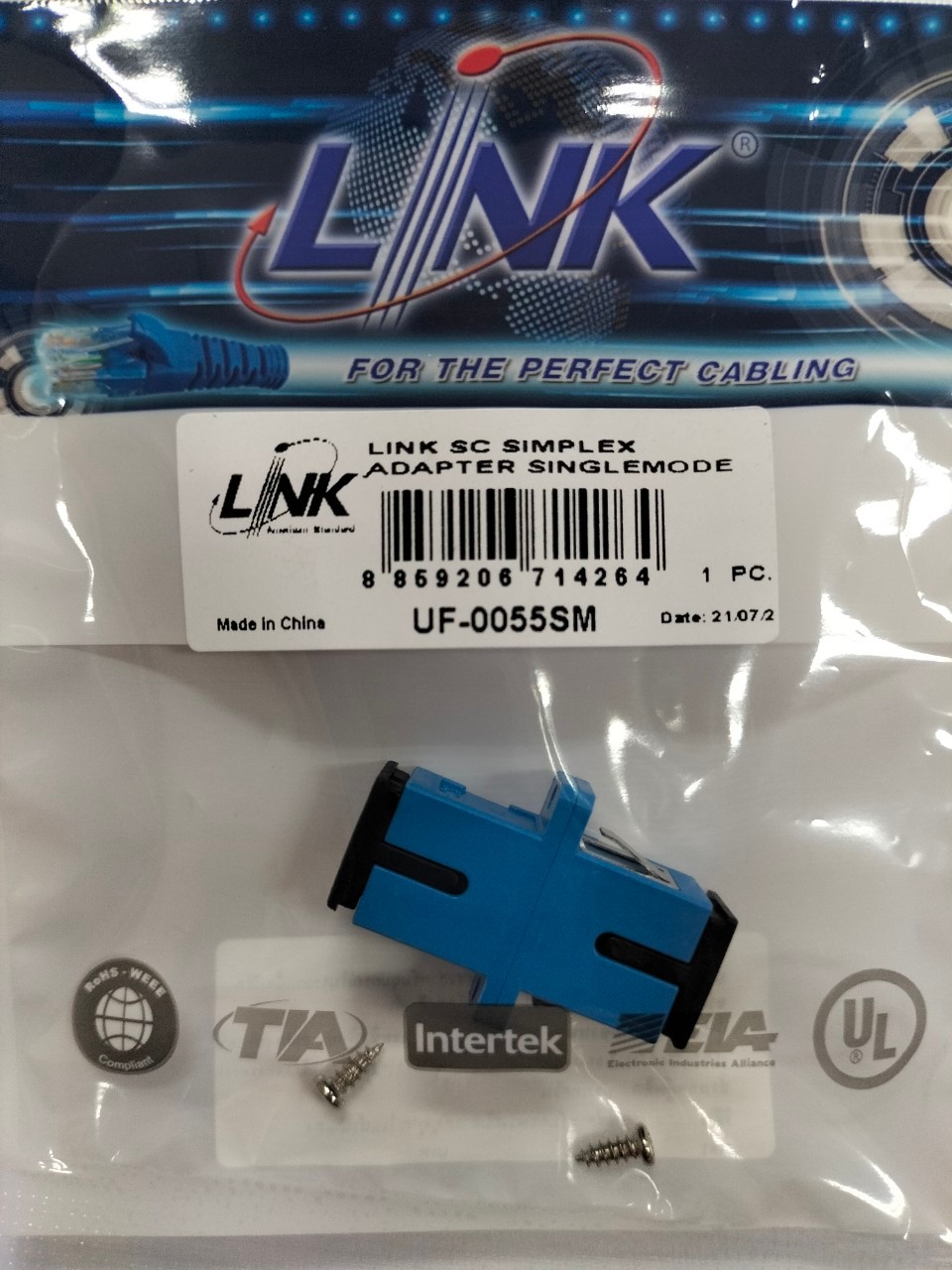 ข้อต่อไฟเบอร์ออฟติก Link UF-0055SM SC Fiber Optic Simplex Adapter ...