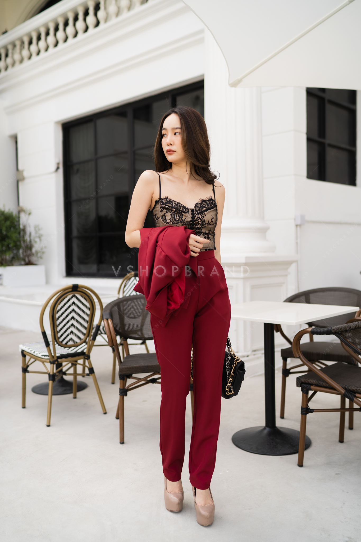 VShop Set สูท+ลูกไม้+กางเกง งานดีงานคุณภาพมาแล้วจ้า ใส่แล้วผอมเพรียวมาก ...