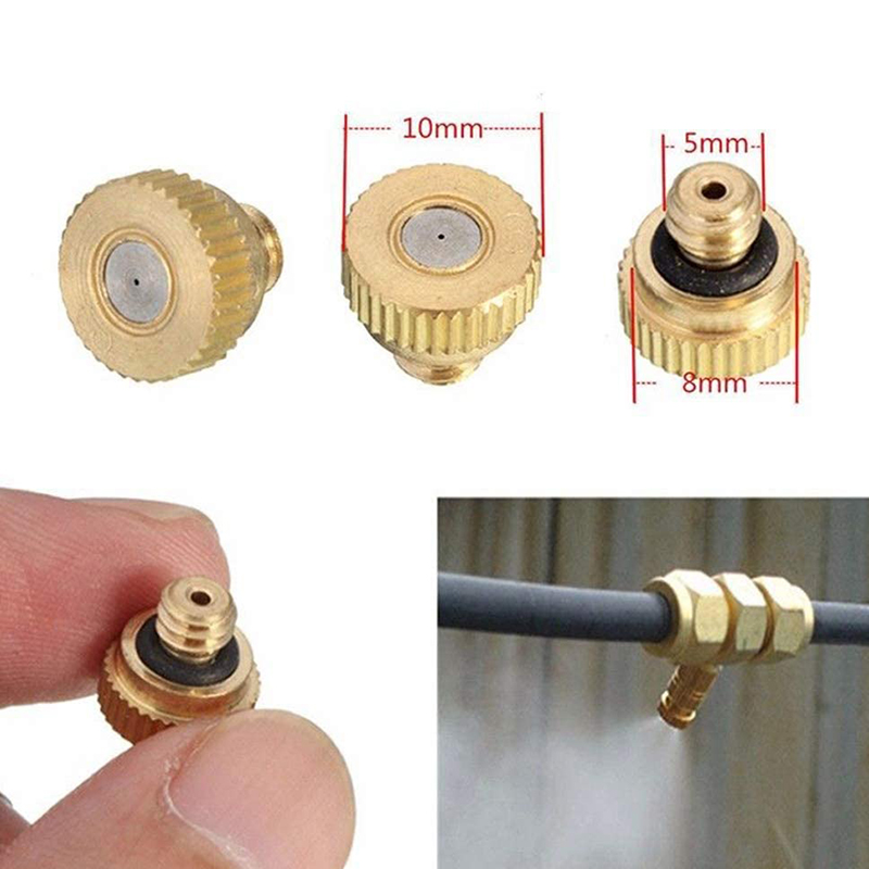 20Pcs / Set Brass Misting Nozzles Mister Water Sprinkle for Cooling ...