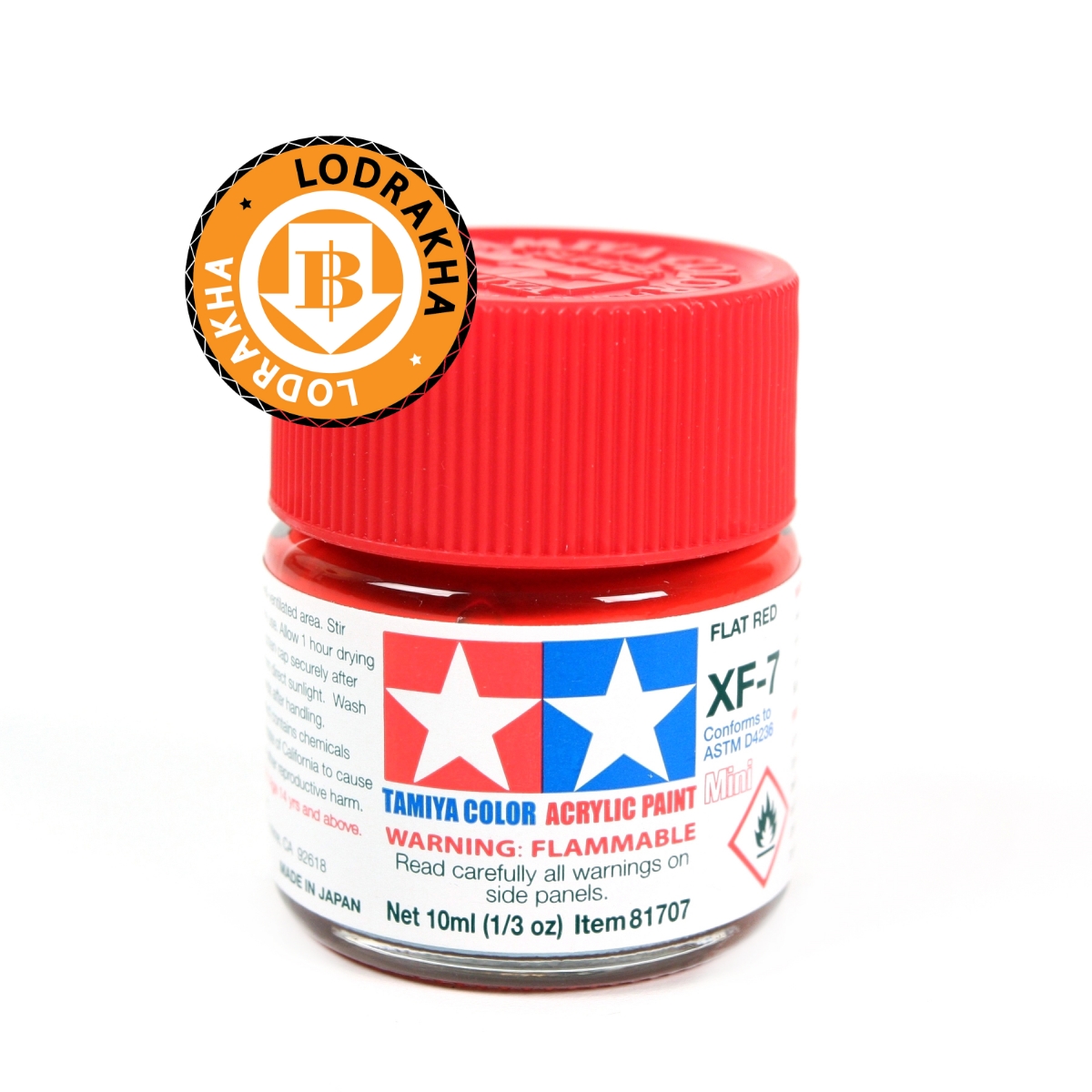 สีแดงด้านสูตรน้ำ Tamiya Acrylic XF7 Flat Red 10ml - LODRAKHA - ThaiPick